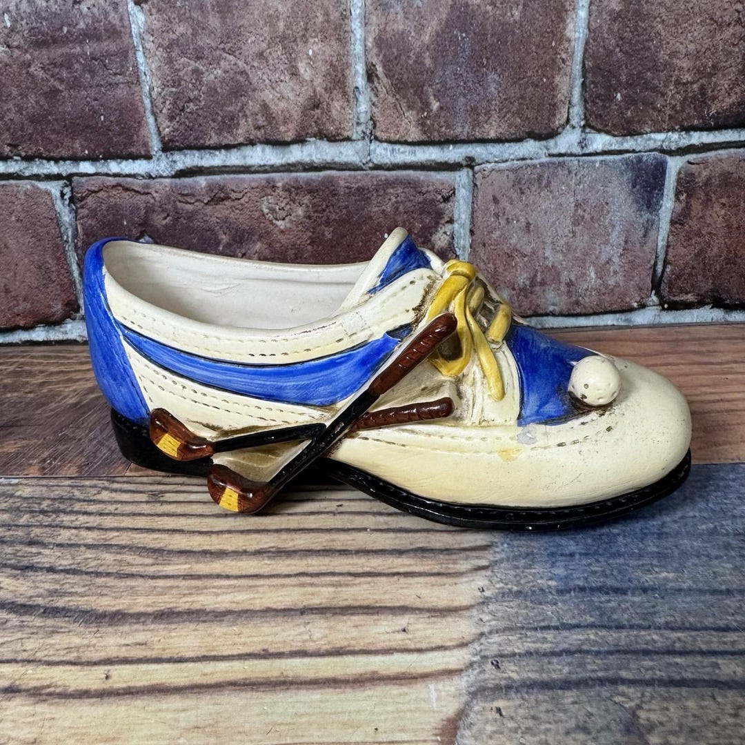Vtg Parma AAI Golf Theme Planter Japan Shoe Club Ceramic Trinket Dish ...