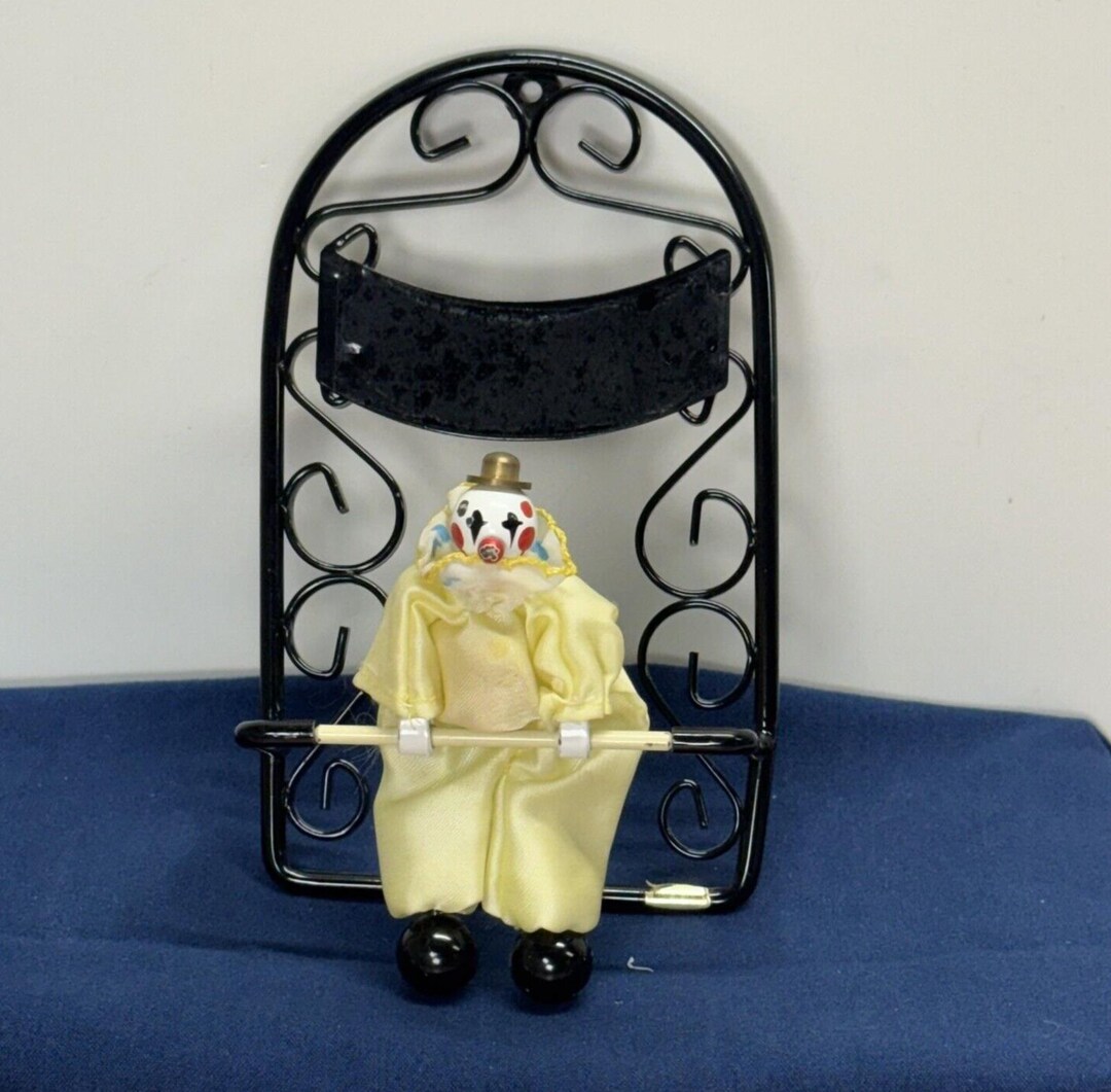 Vintage Perpetual Motion Circus Clown Spinning Swinging on Trapeze Wall ...