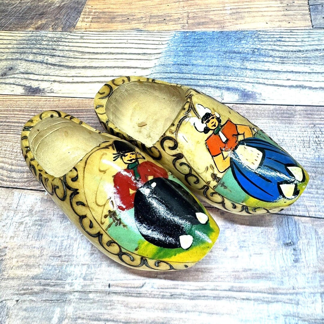 Vintage Wood Clogs Made in Holland Dutch Hand Crafted Wooden Decor ...
