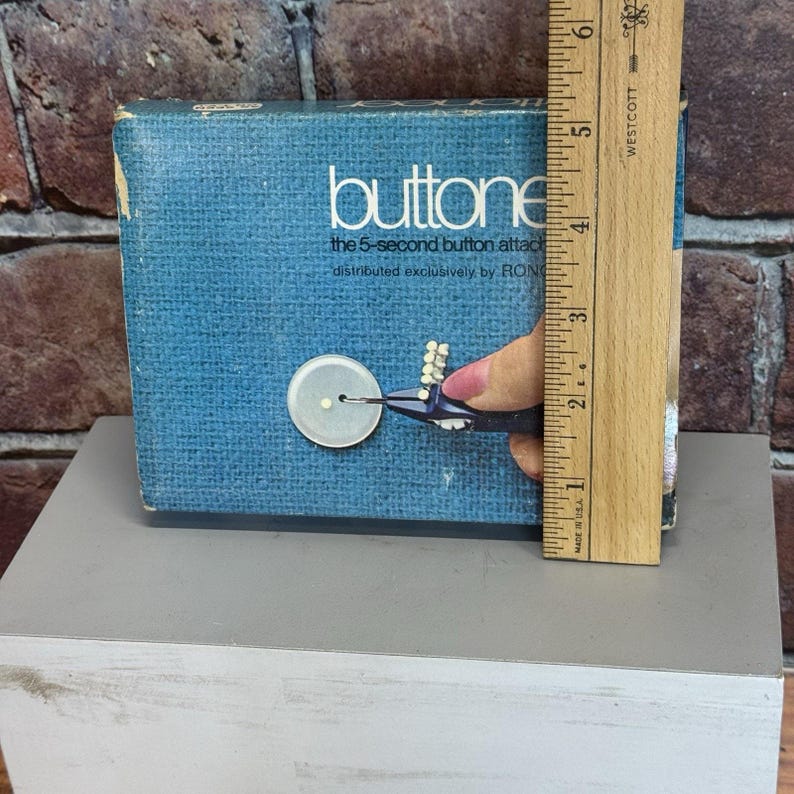 1972 Dennison Buttoneer 5-second Button Attacher Kit Ronco Garment ...