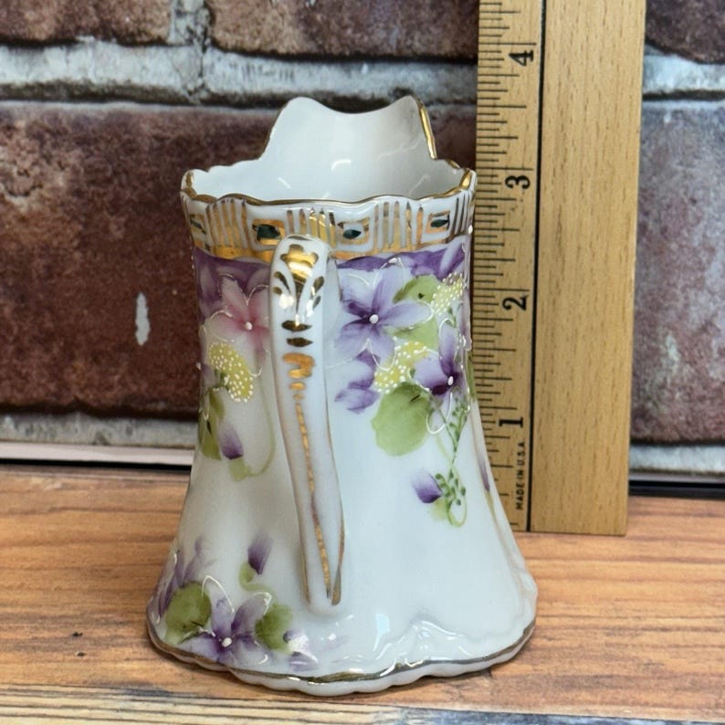 Antique Nippon Morimura Gumi Moriage Maple Leaf Mark Floral Pitcher ...