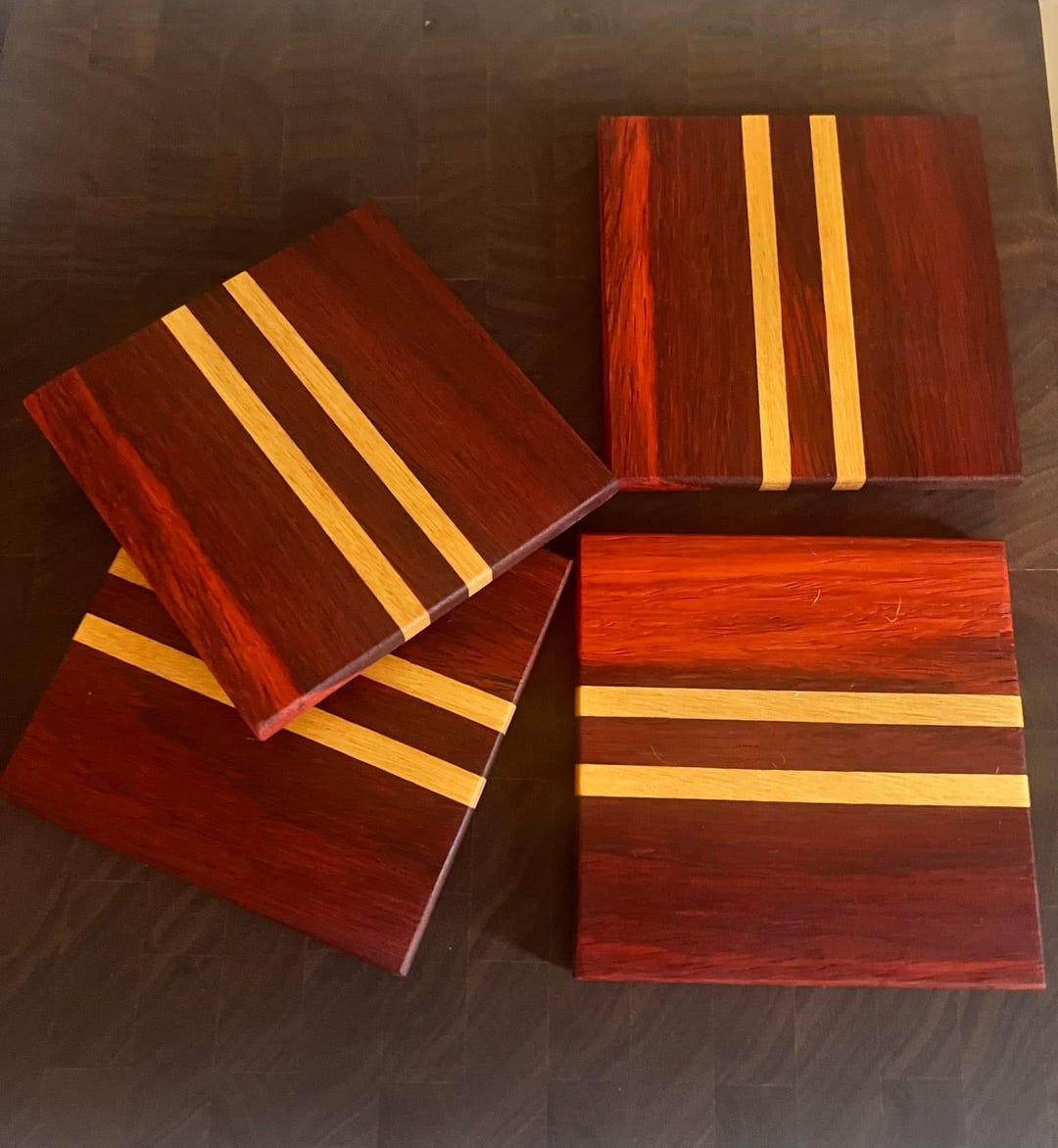 Iowa State Themed Wooden Coasters Made From Paduk and Yellowheart - Etsy