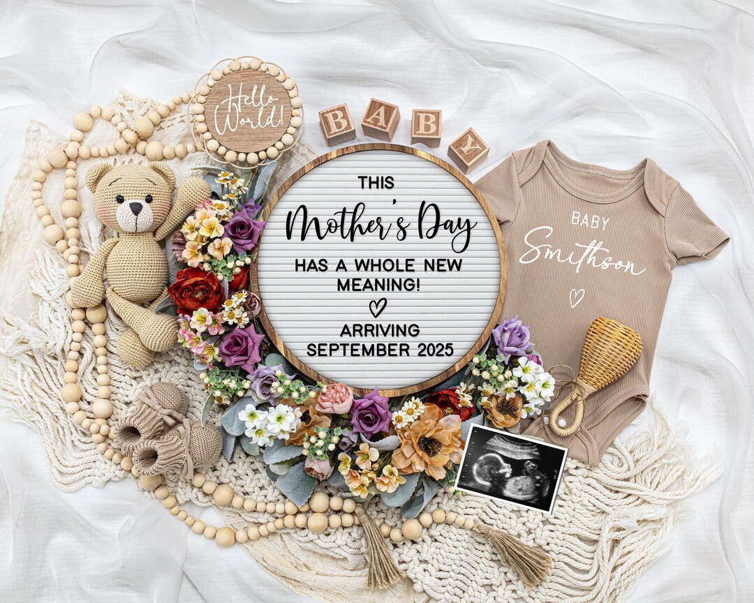 Mother's Day Pregnancy Announcement, Spring Gender Neutral Baby ...