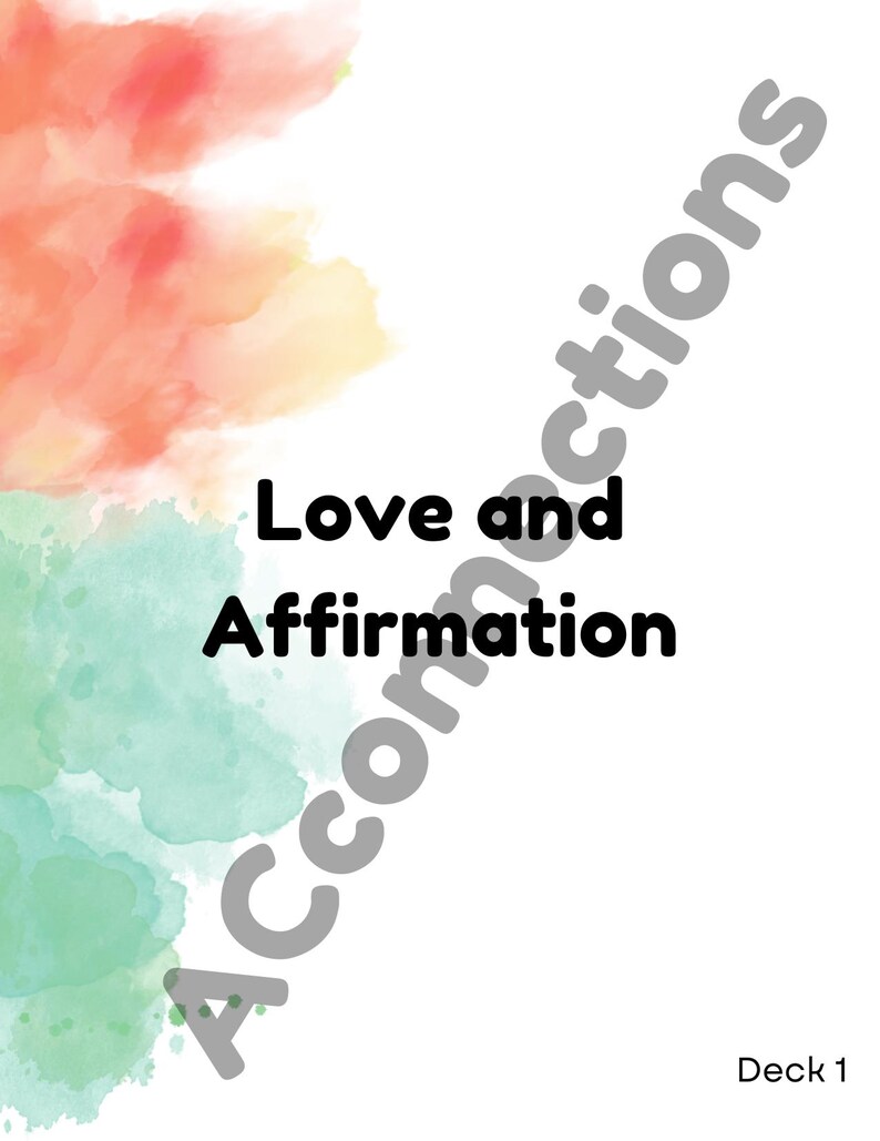 Affirmation Connection Cards, Printable, Children's Positive Cards ...