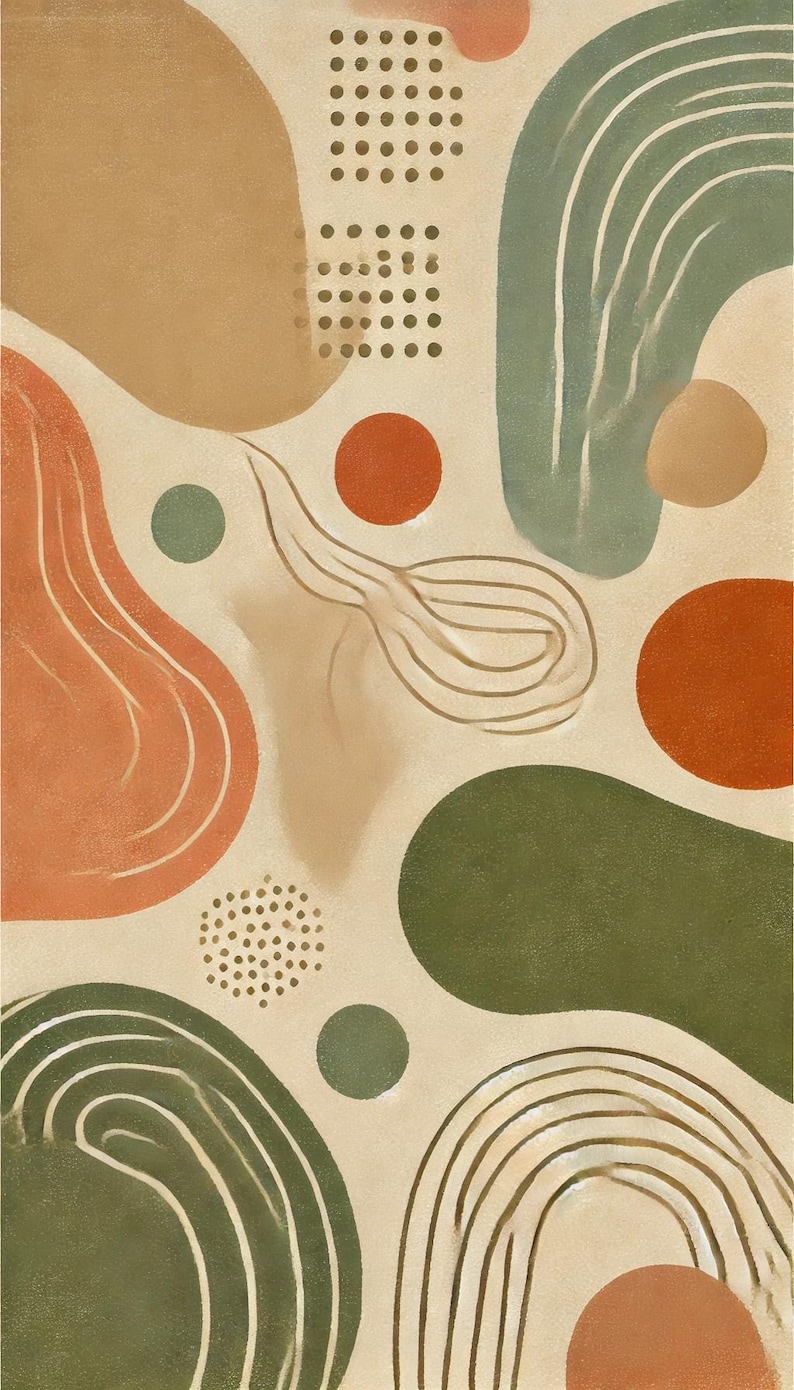 Minimalist Boho Abstract Wallpaper | Earth Tone Digital Background for ...