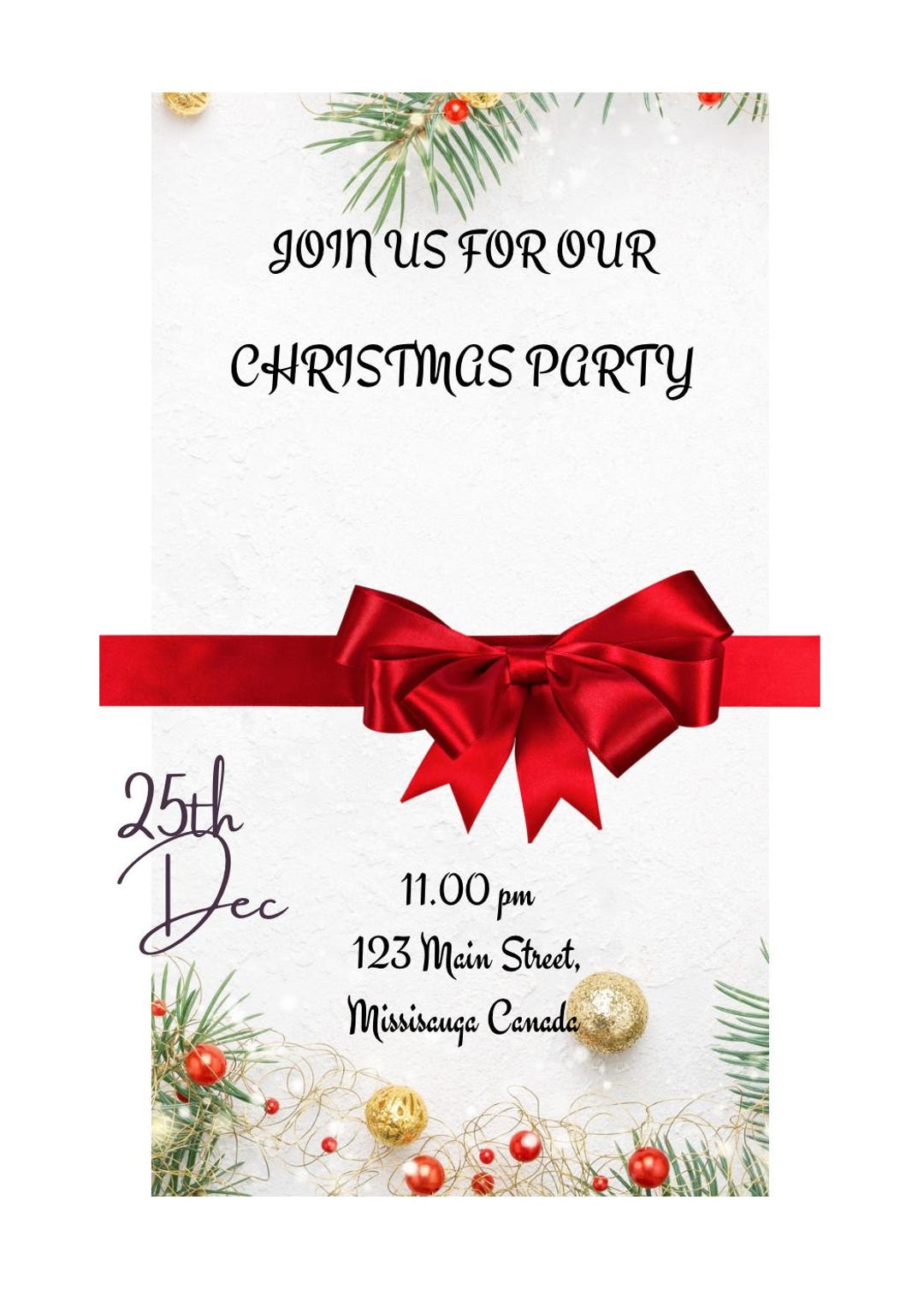 Christmas Invitation Card - Etsy