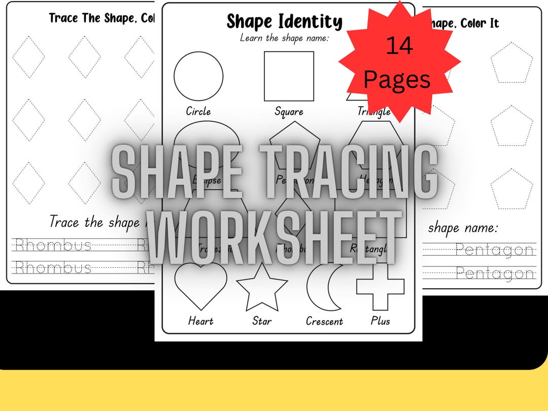 14 Engaging Worksheets Designed to Help Kids Trace and Recognize Shapes ...