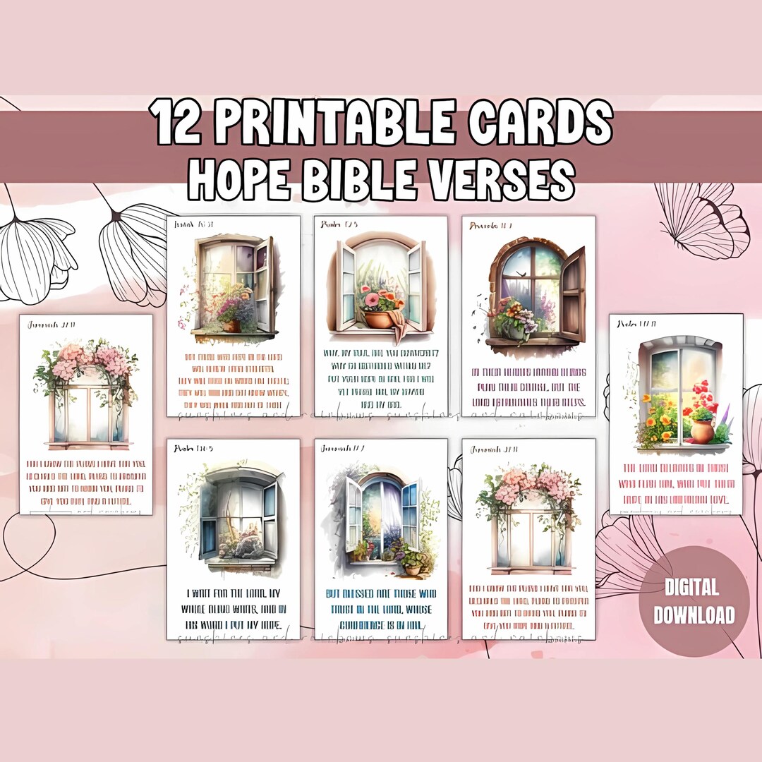 Hope Bible Verse Cards for Kids Educational Faith Flashcards Homeschool ...
