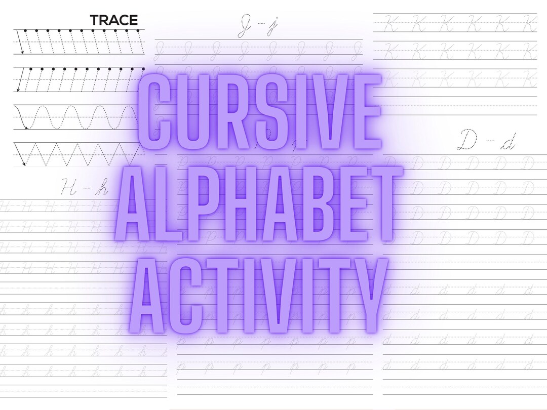 Cursive Alphabet & Number Tracing Worksheets | Handwriting Practice for ...