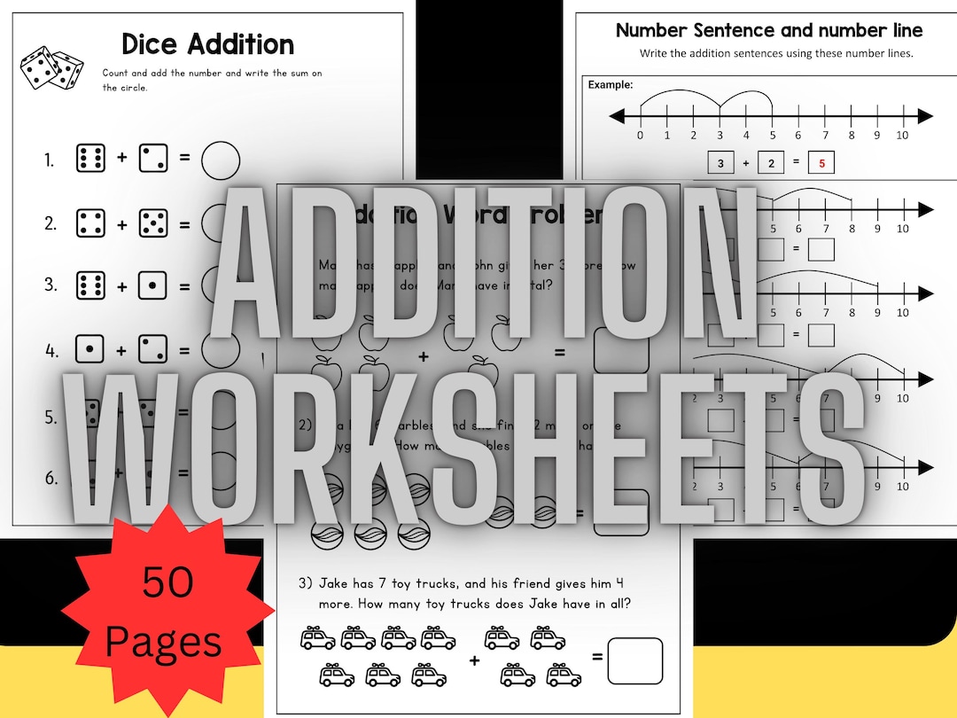 Addition Math Worksheets for Kids Engaging Addition Activities for ...