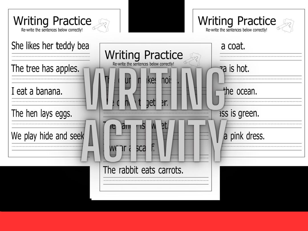 Sentence Writing Practice Worksheets for Kids | Improve Writing Skills ...