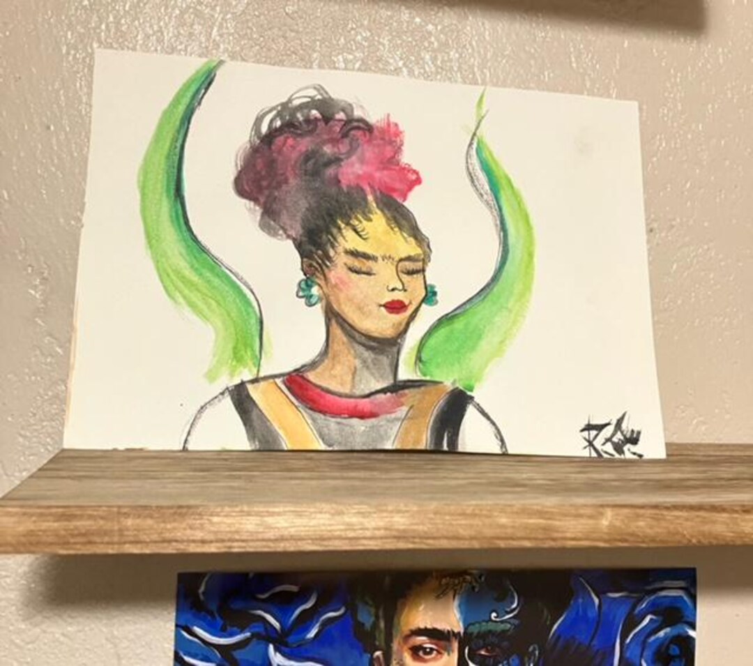 Watercolor Frida With Wings Print By: Roxanne Graves - Etsy