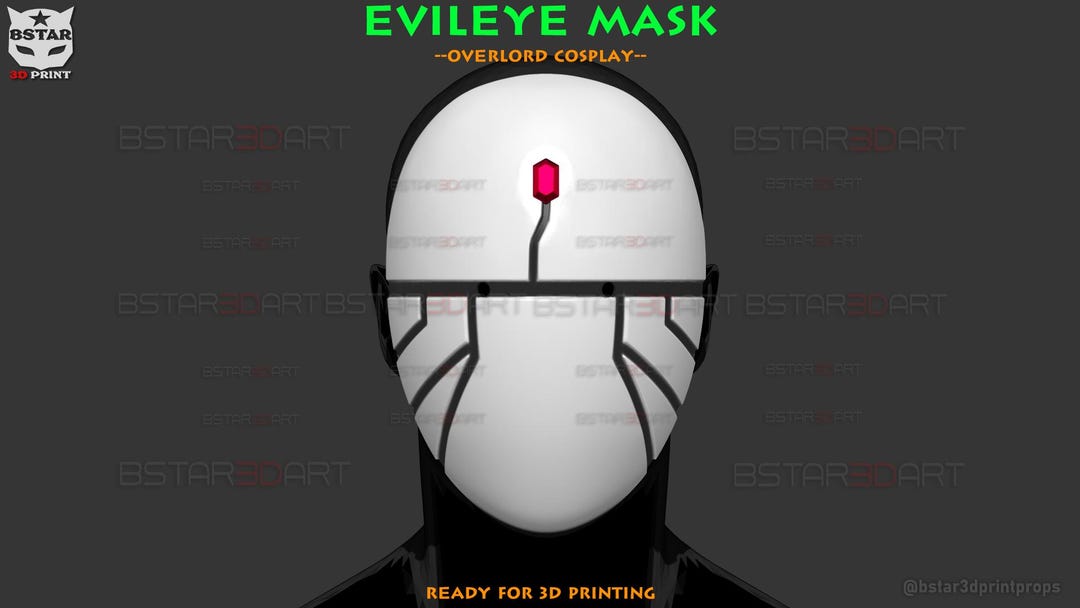 Evileye Half Mask Overlord Cosplay 3D Print Model Digital STL File - Etsy