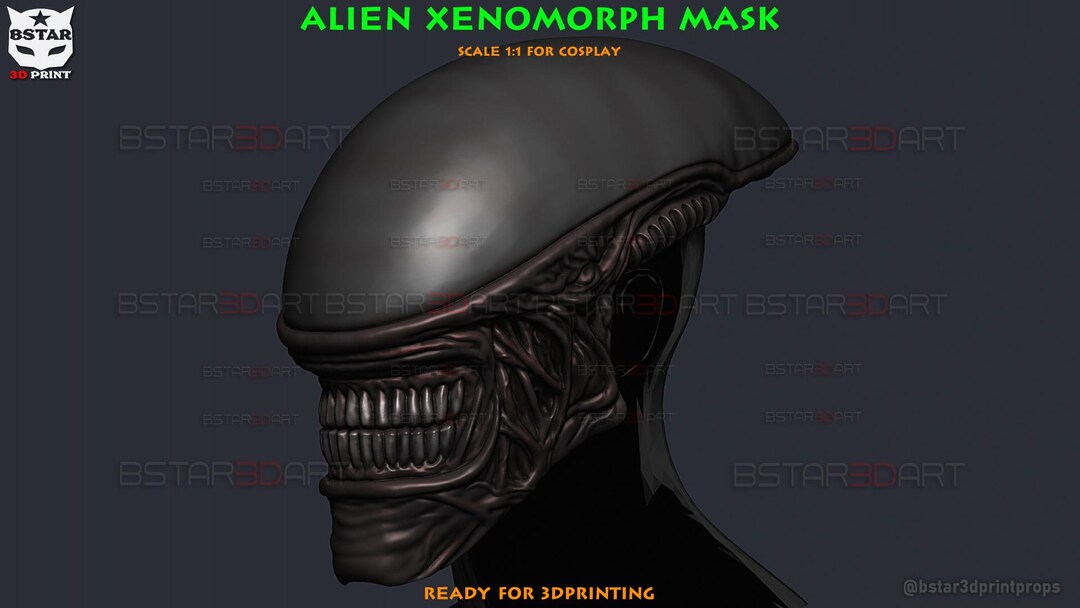 Alien Xenomorph Mask Cosplay 3D Print Model Digital STL File - Etsy