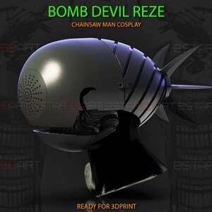 Bomb Devil Reze Helmet Chainsawman Cosplay 3D Print Model Digital STL ...