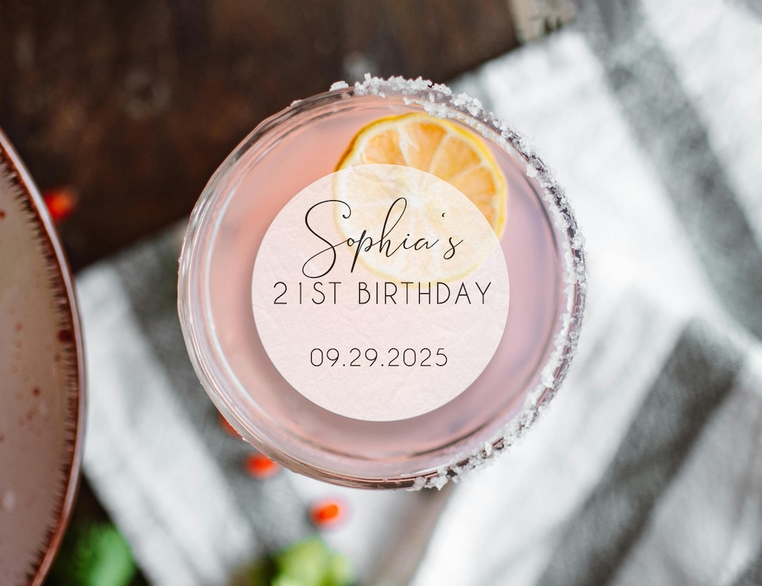 Custom Birthday Drink Toppers 21st Birthday Party Decorations for Her ...