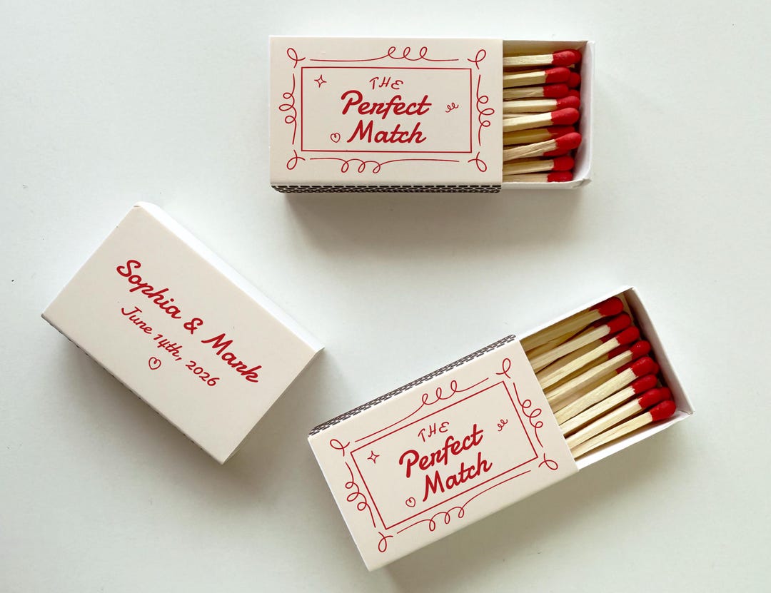 Custom Wedding Matchbooks the Perfect Match Wedding Favor Personalized ...