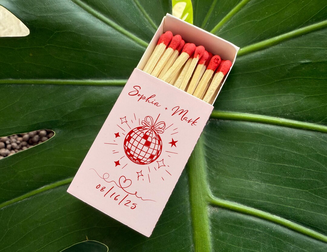 Bulk Wedding Matches Wedding Decor Custom Matchbooks Retro Bachelorette Party Favors Disco Ball ...