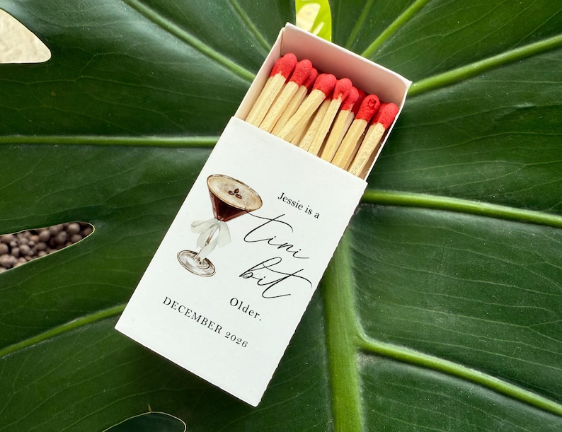 A Tini Bit Older Espresso Martini Birthday Match Boxes, Custom Birthday ...