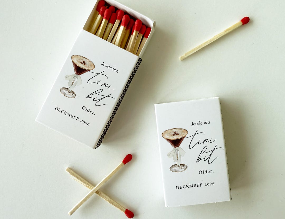 A Tini Bit Older Espresso Martini Birthday Match Boxes, Custom Birthday ...
