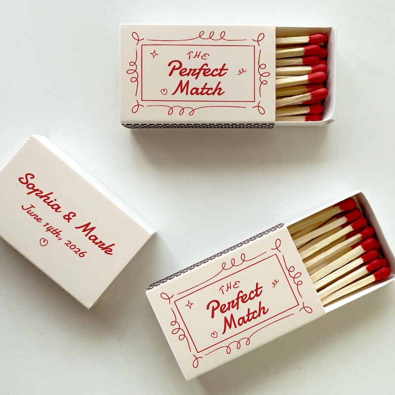 Custom Text Match Box - Etsy