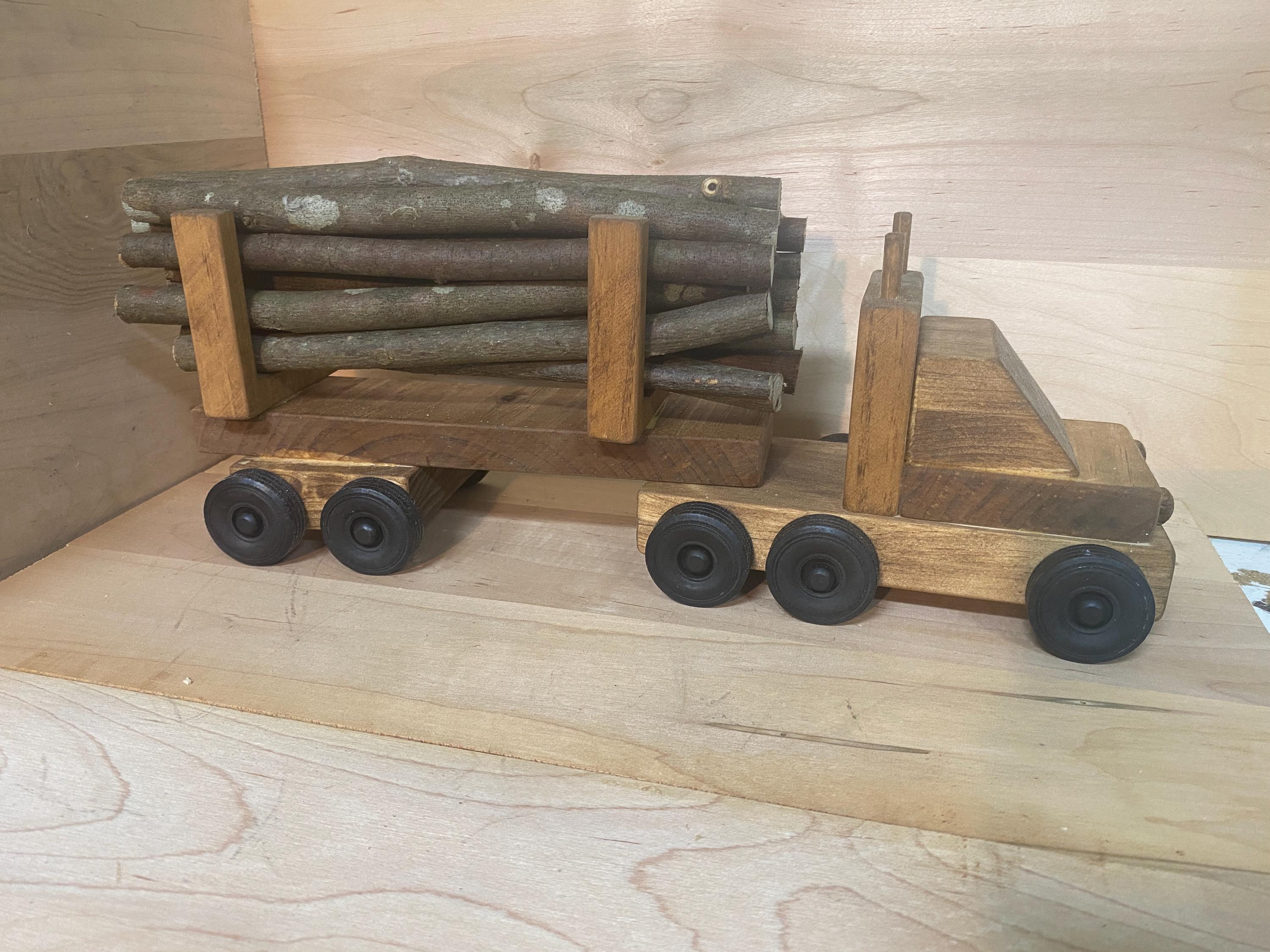 Handmade Wooden Log Truck - Etsy