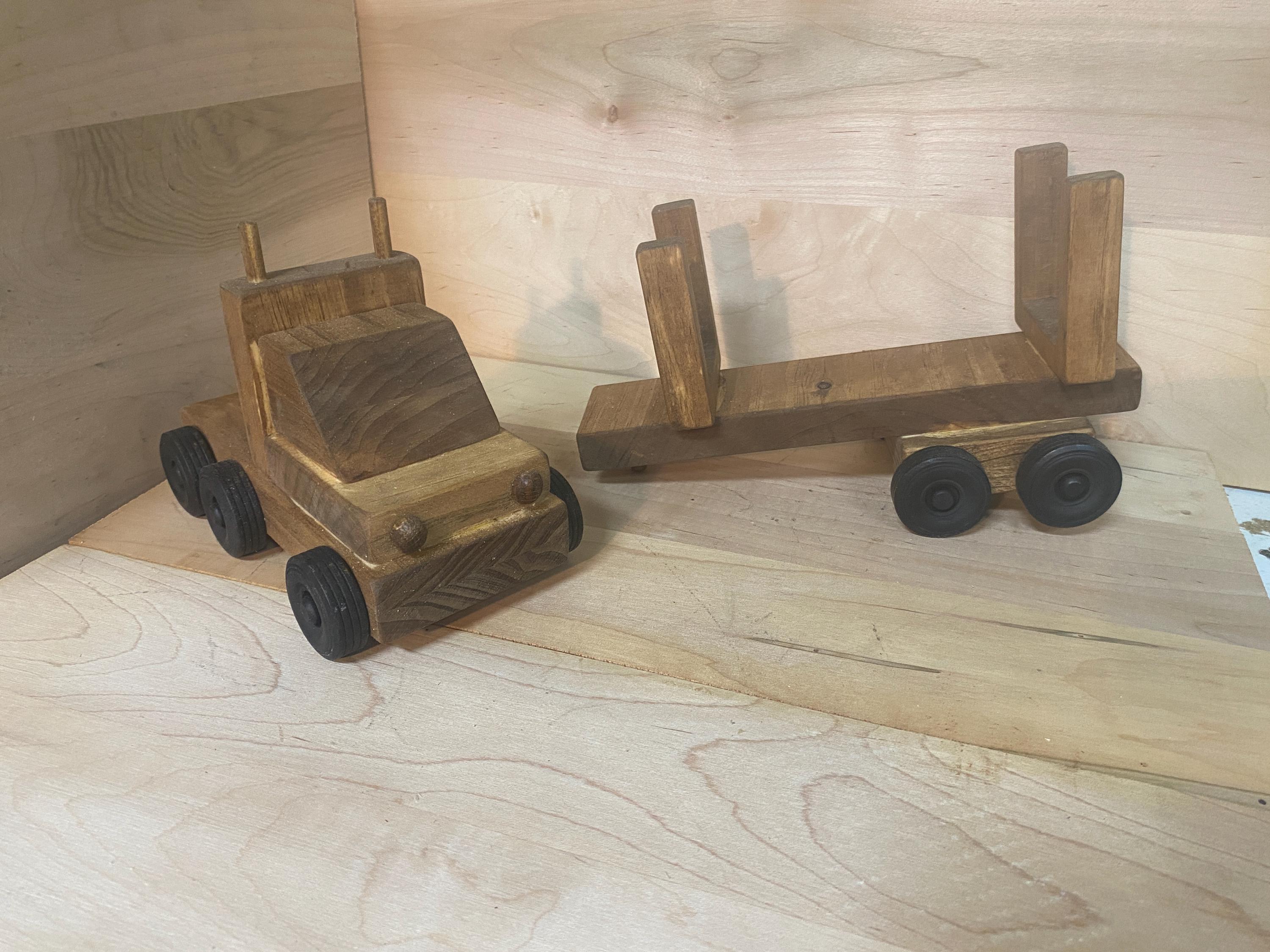 Handmade Wooden Log Truck - Etsy