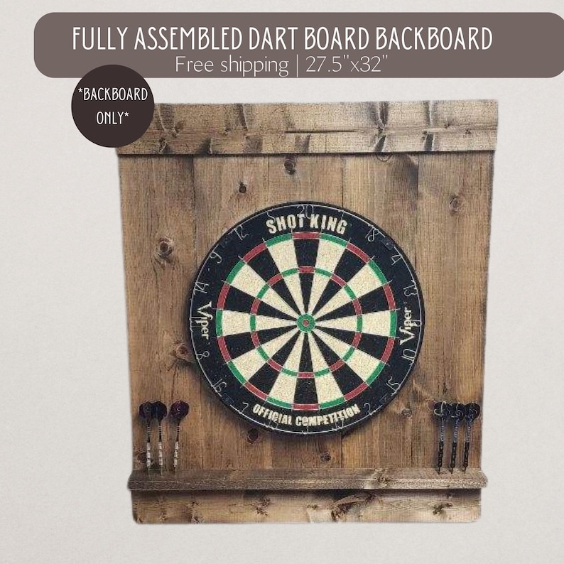 Handcrafted Dart Board Backboard | Rustic Wood | Game Room Decor ...