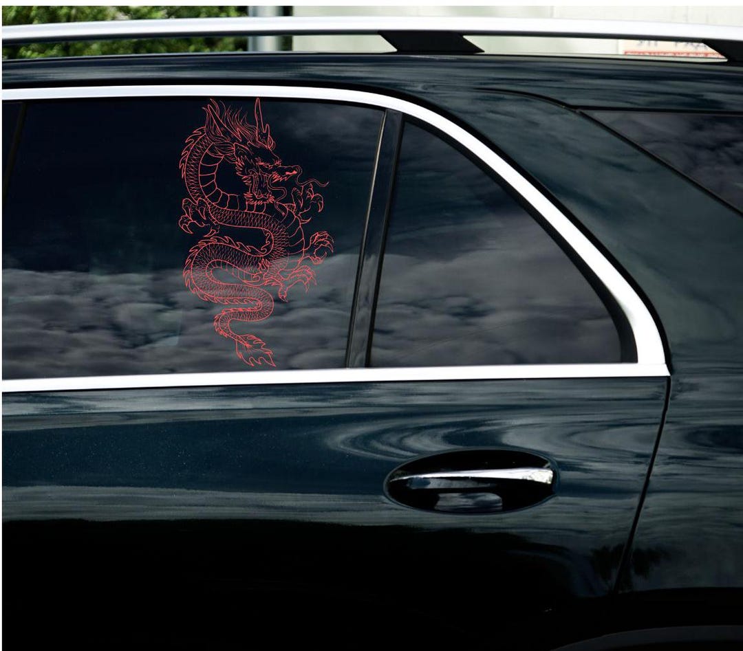 Chinese Dragon Car Window Decal Self Adhesive Décor Red. - Etsy