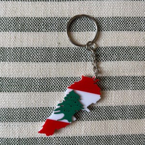 3D Lebanon Map Keychain | Lebanese Flag & Cedar Tree Gift - Etsy