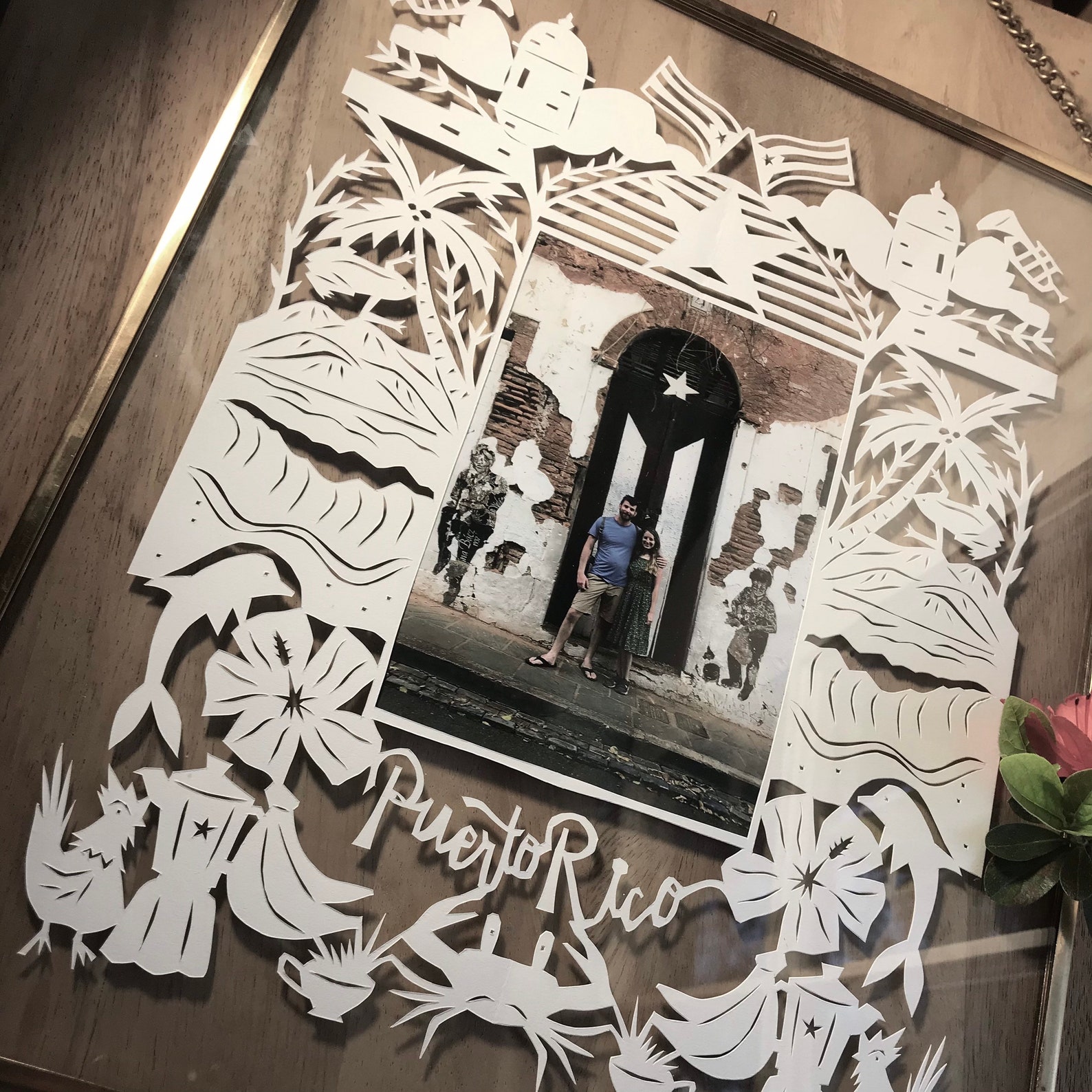 Puerto Rico Frame Paper Cut Art San Juan Wall Art Custom - Etsy