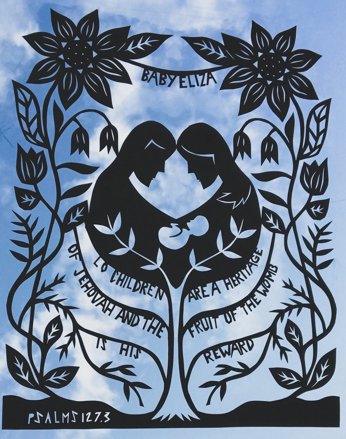 Paper Cut Art | Custom Baby Gift | Bible Scripture Art | Sentimental ...