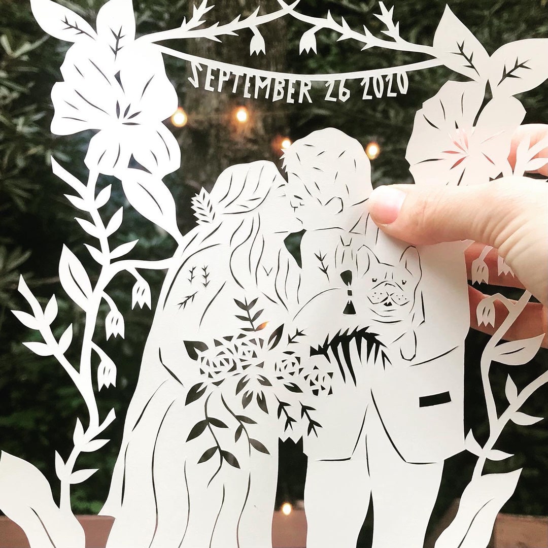 Paper Cut Art | Personalized Wedding Portrait | Wedding Wall Art ...