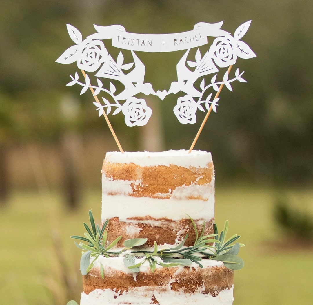 Wedding Cake Topper, Custom Cake Topper, Personalized Cake Topper Paper ...