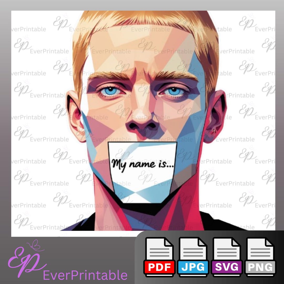 Geometric Eminem Vector Art Minimalist Pop Culture Design With 'my Name ...