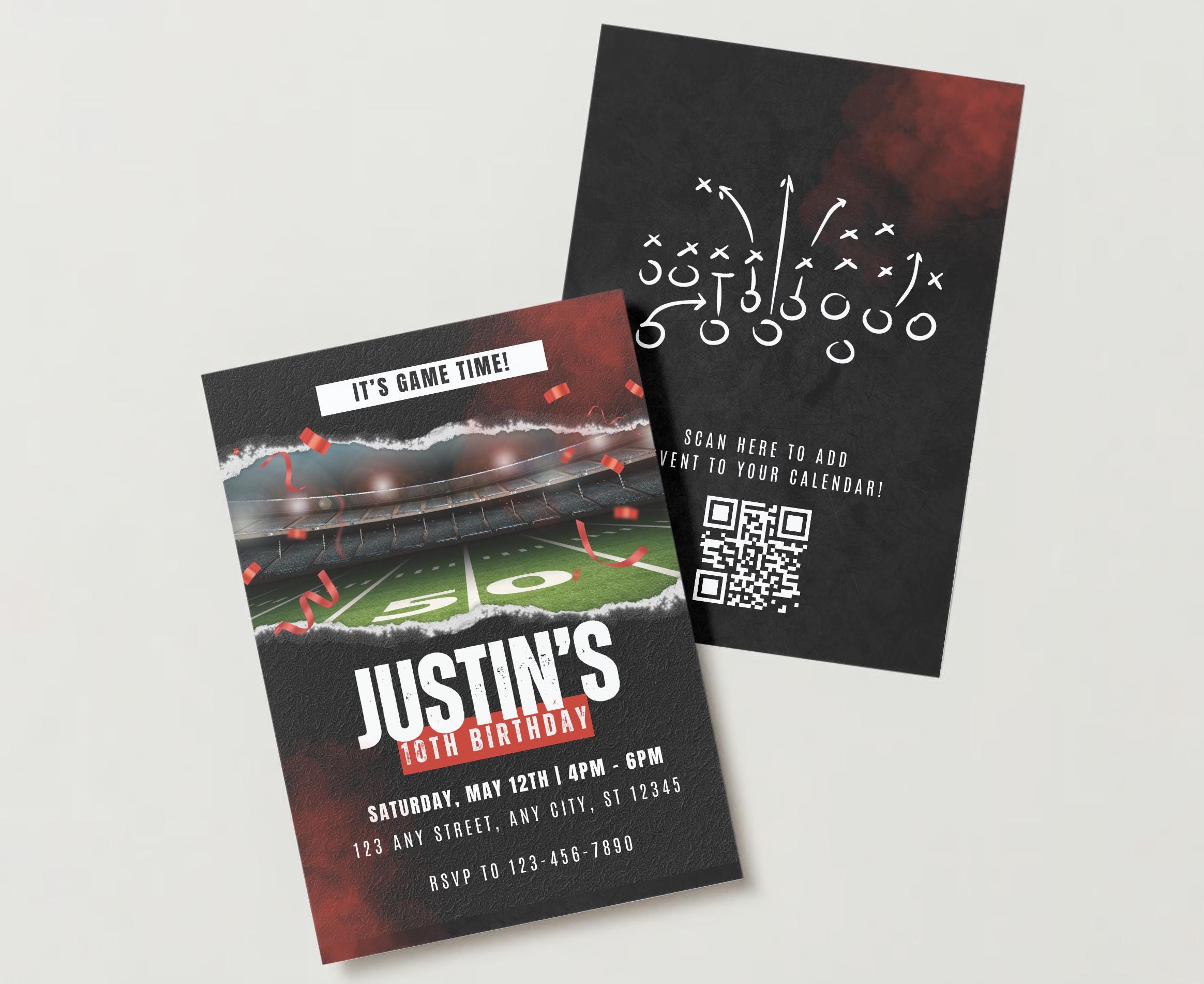Football Themed Party Custom Invitation Bundle - Etsy