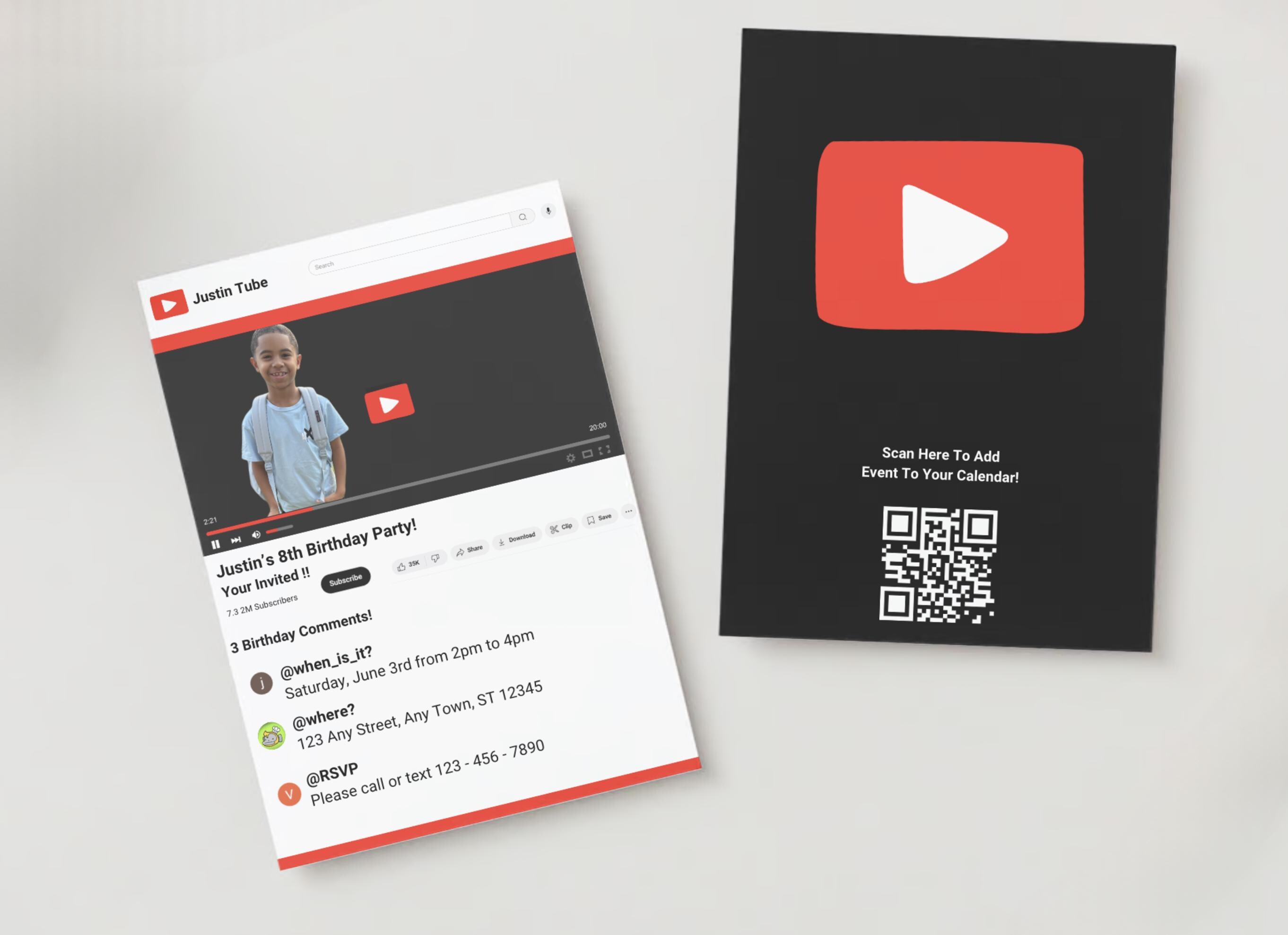 Youtube Themed Invitation Bundle - Etsy