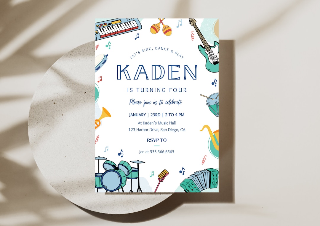 Music Birthday Party Invitation | Instant Download | Musical ...