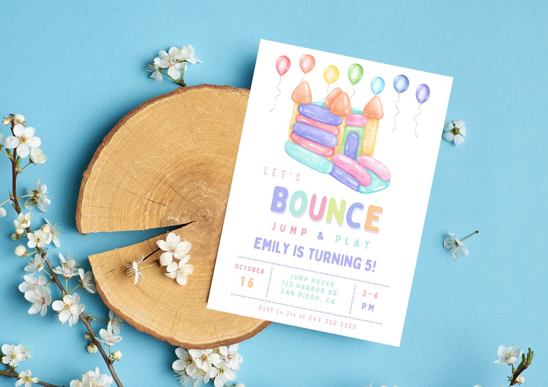 Bounce House Birthday Party Invitation | Jump Party Invite | Editable ...