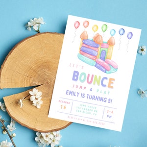 Bounce House Birthday Party Invitation | Jump Party Invite | Editable ...