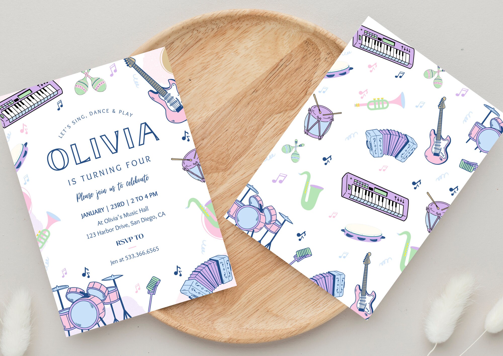 Music Birthday Party Invitation Instant Download Musical Instruments ...
