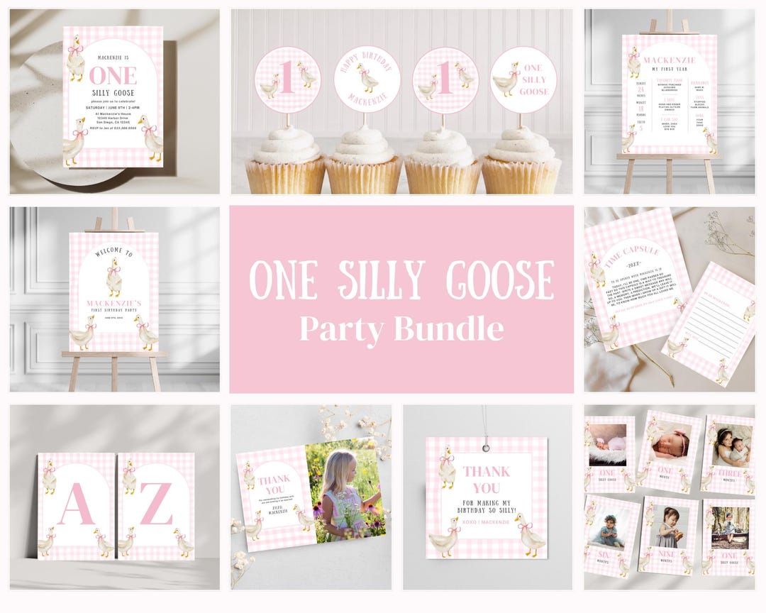 ONE Silly Goose First Birthday Party Bundle | Instant Download | Silly ...