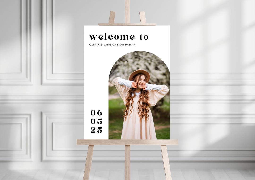 Boho Graduation Party Welcome Sign 2025 | Editable Template | Printable ...