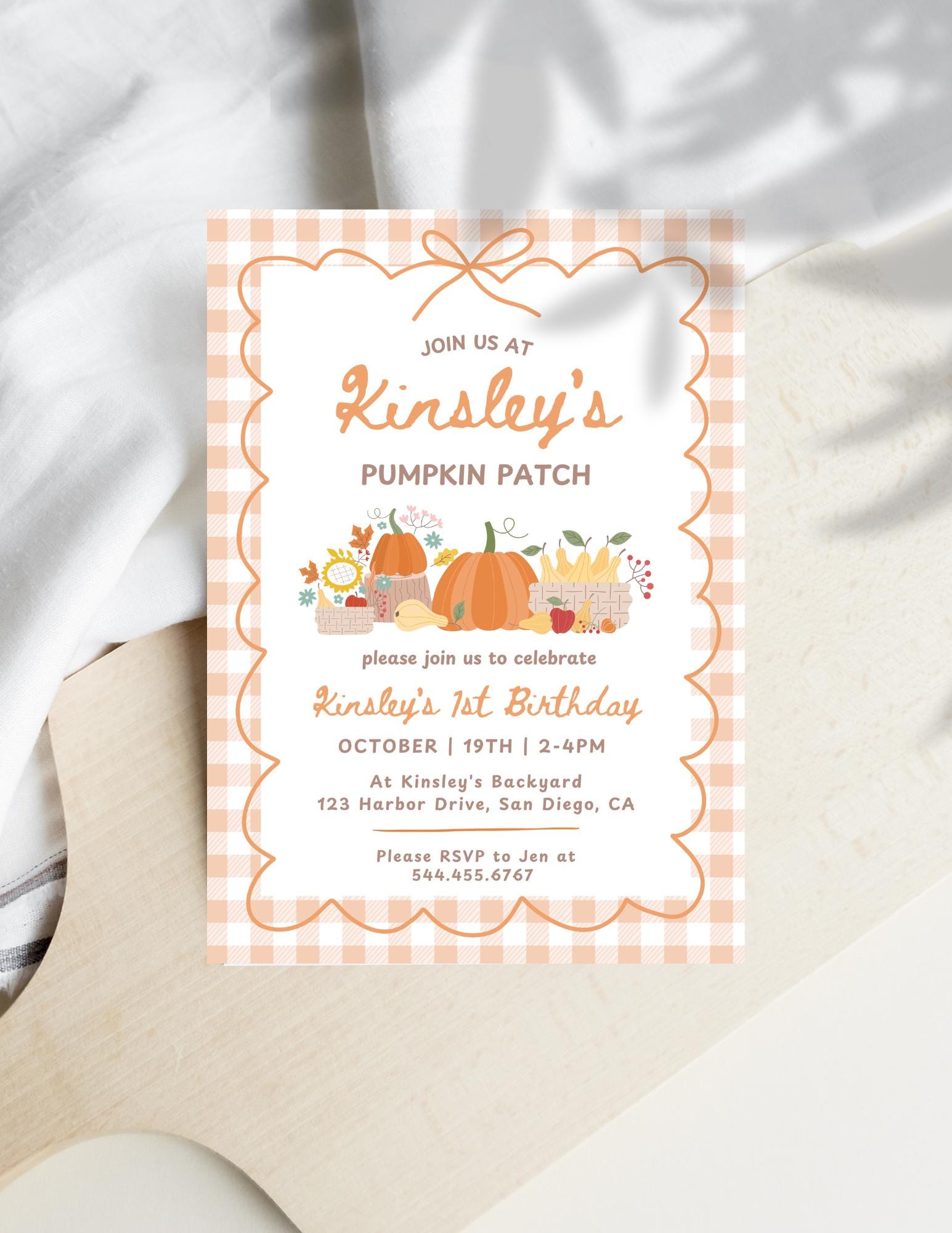 Pumpkin Patch Birthday Party Invitation | Instant Download | Orange ...