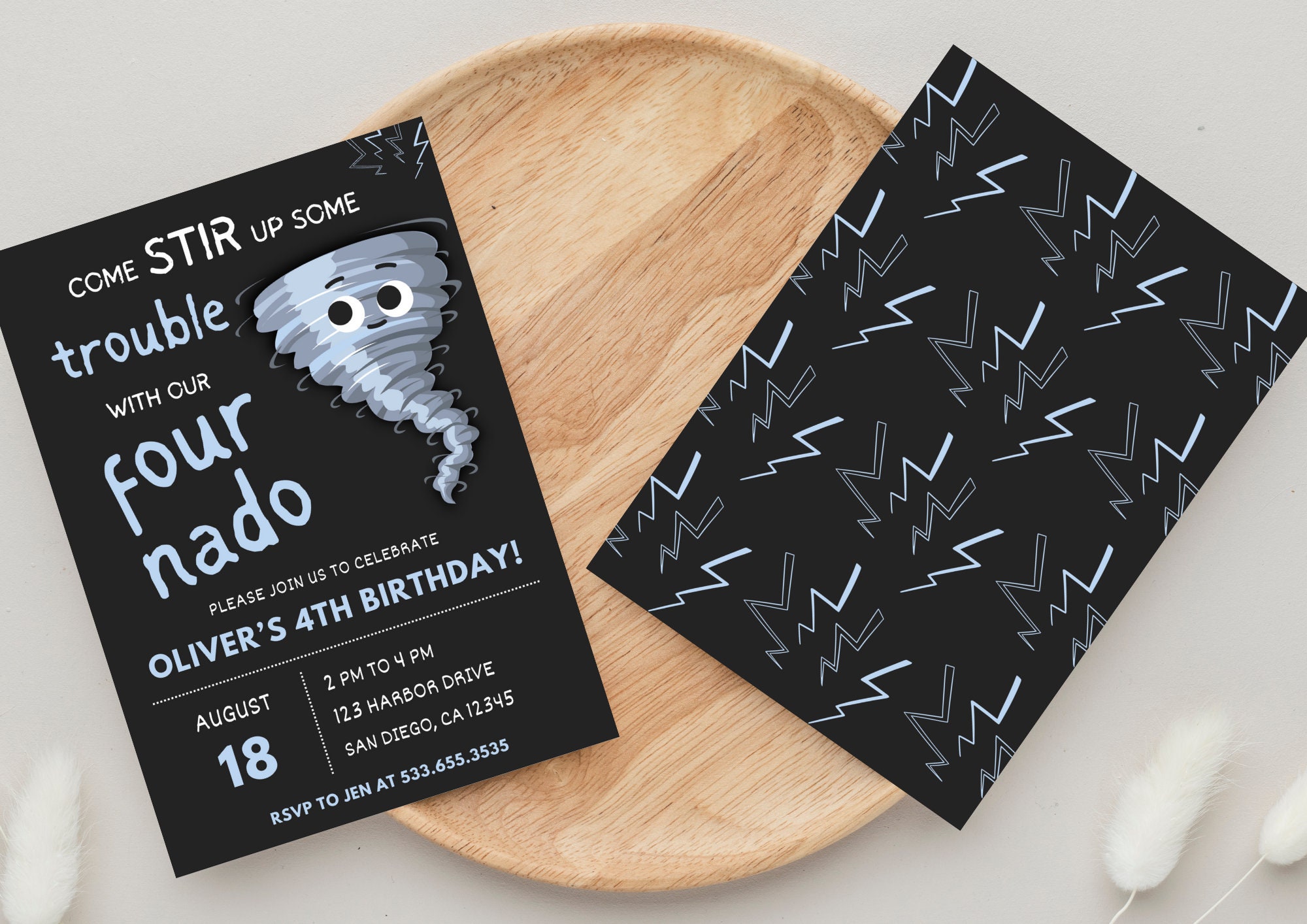 Fournado Birthday Party Invitation Instant Download Storm Weather Party ...