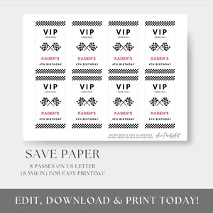 VIP Crew Pass | Instant Download | Printable Racing Car Pit Pass ...