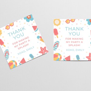 Editable Summer Pool Party Favor Tags | Digital Download | Pool Party ...