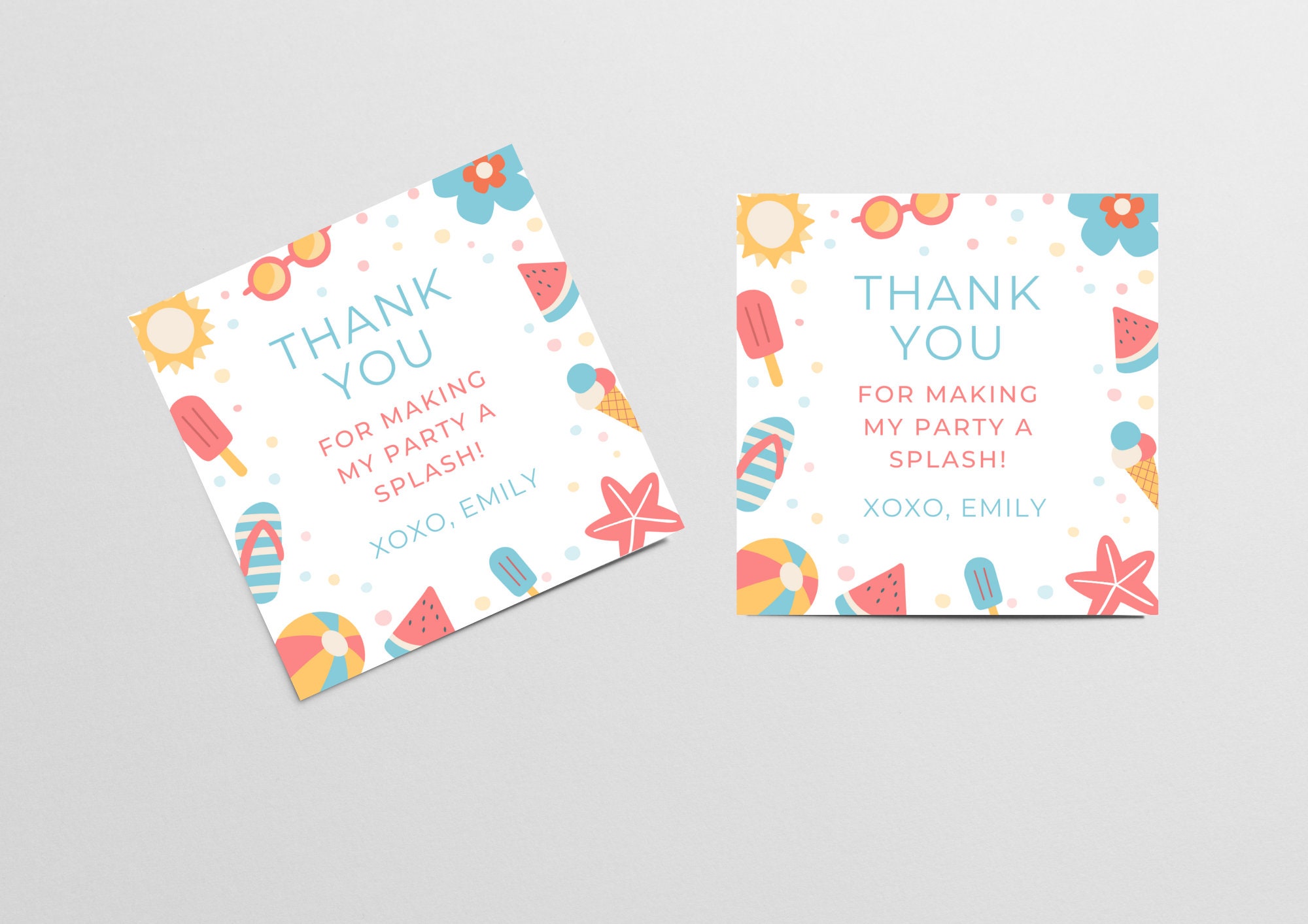 Editable Summer Pool Party Favor Tags Digital Download Pool Party Favor ...