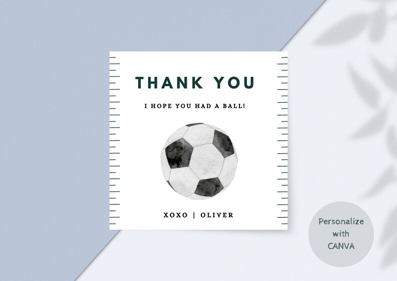 Game on Soccer Birthday Thank You Note Soccer Ball Birthday Party ...