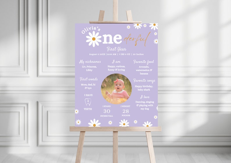 Editable Daisy Birthday Banner Daisy First Birthday Party Decor Instant ...